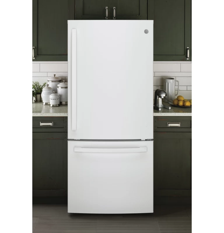Buy GE 21.0 Cu. Ft. Bottom Freezer Refrigerator GDE21EGKWW