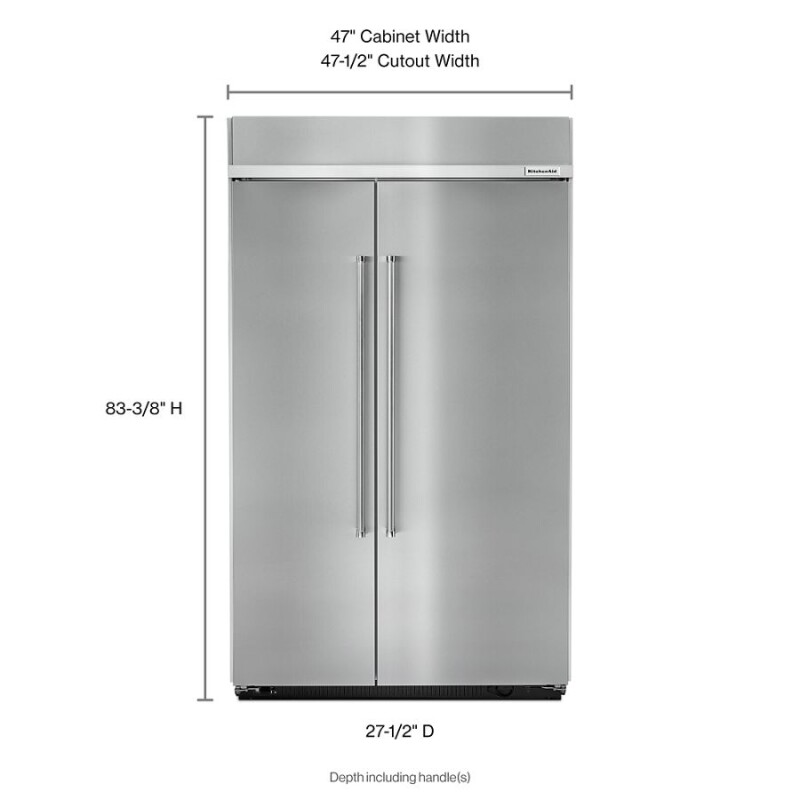 Buy KitchenAid 30.0 cu. ft 48 Inch Width Built In Side by Side Refrigerator with PrintShield Finish KBSN608ESS